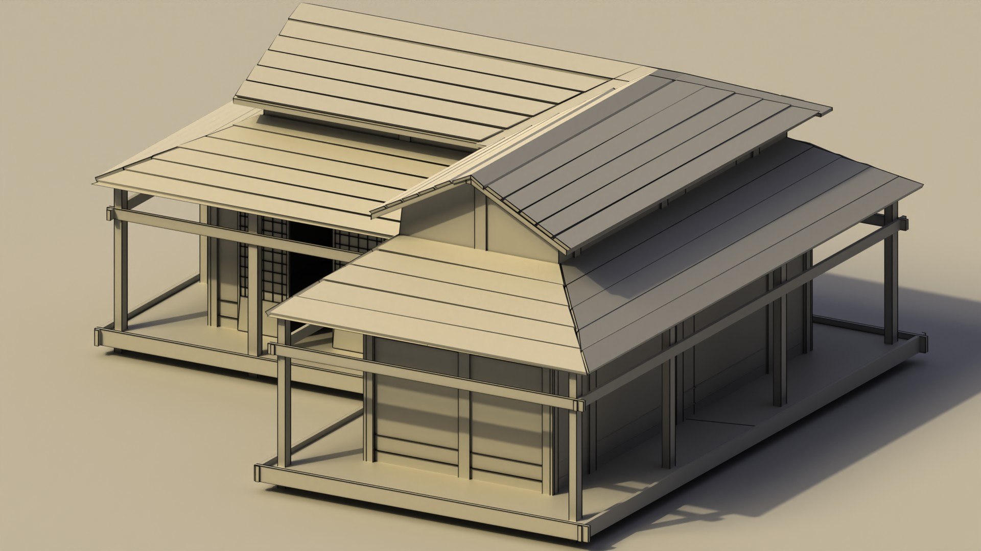 3D model Low Poly Traditional Japanese House 2 - TurboSquid 2101102