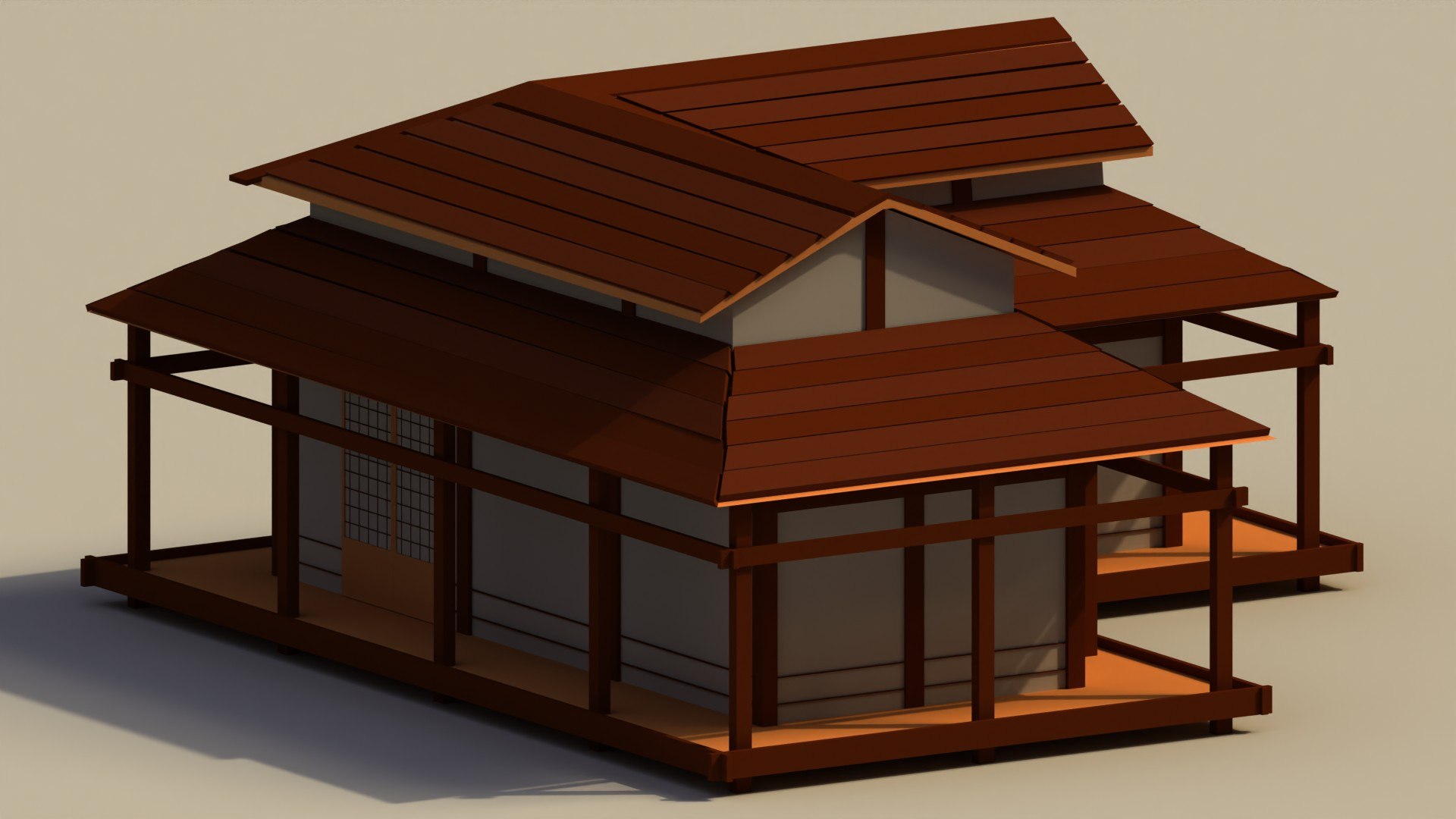 3D model Low Poly Traditional Japanese House 2 - TurboSquid 2101102