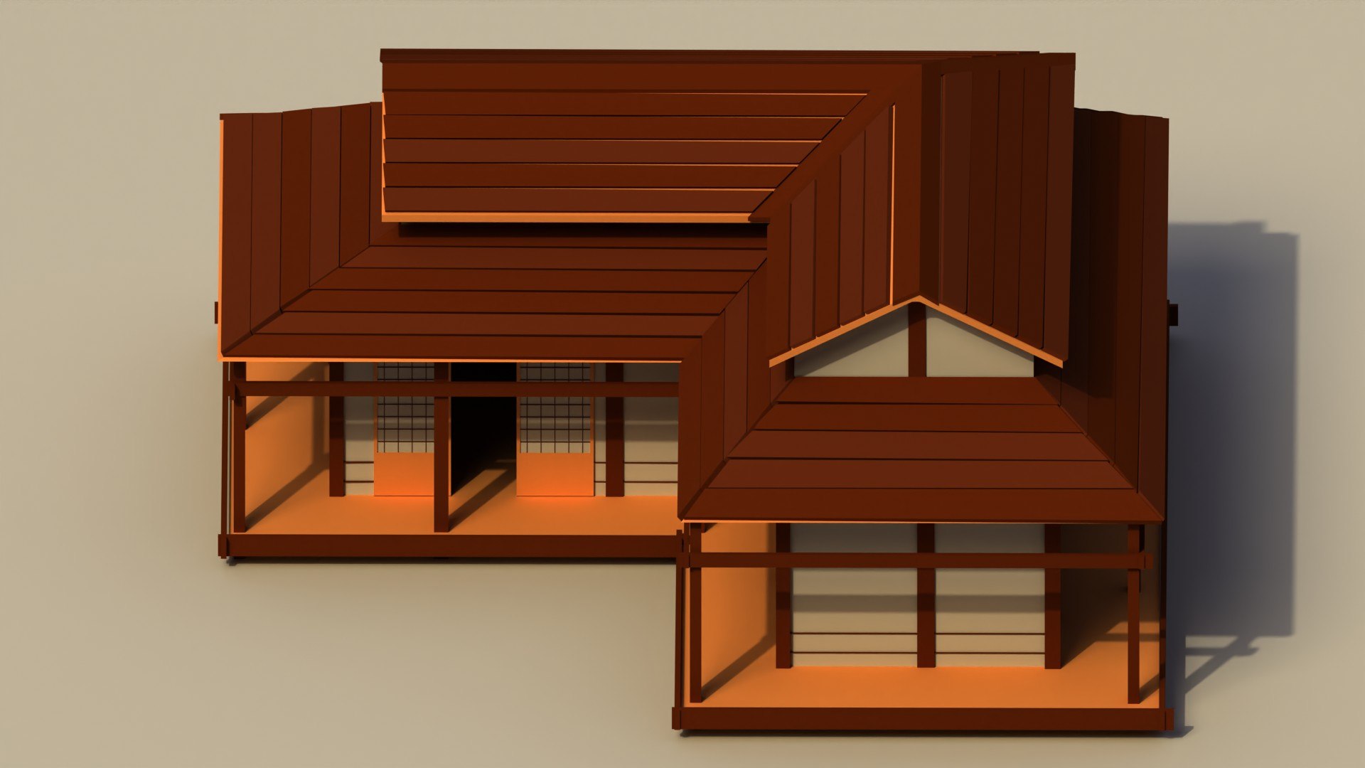 3D model Low Poly Traditional Japanese House 2 - TurboSquid 2101102