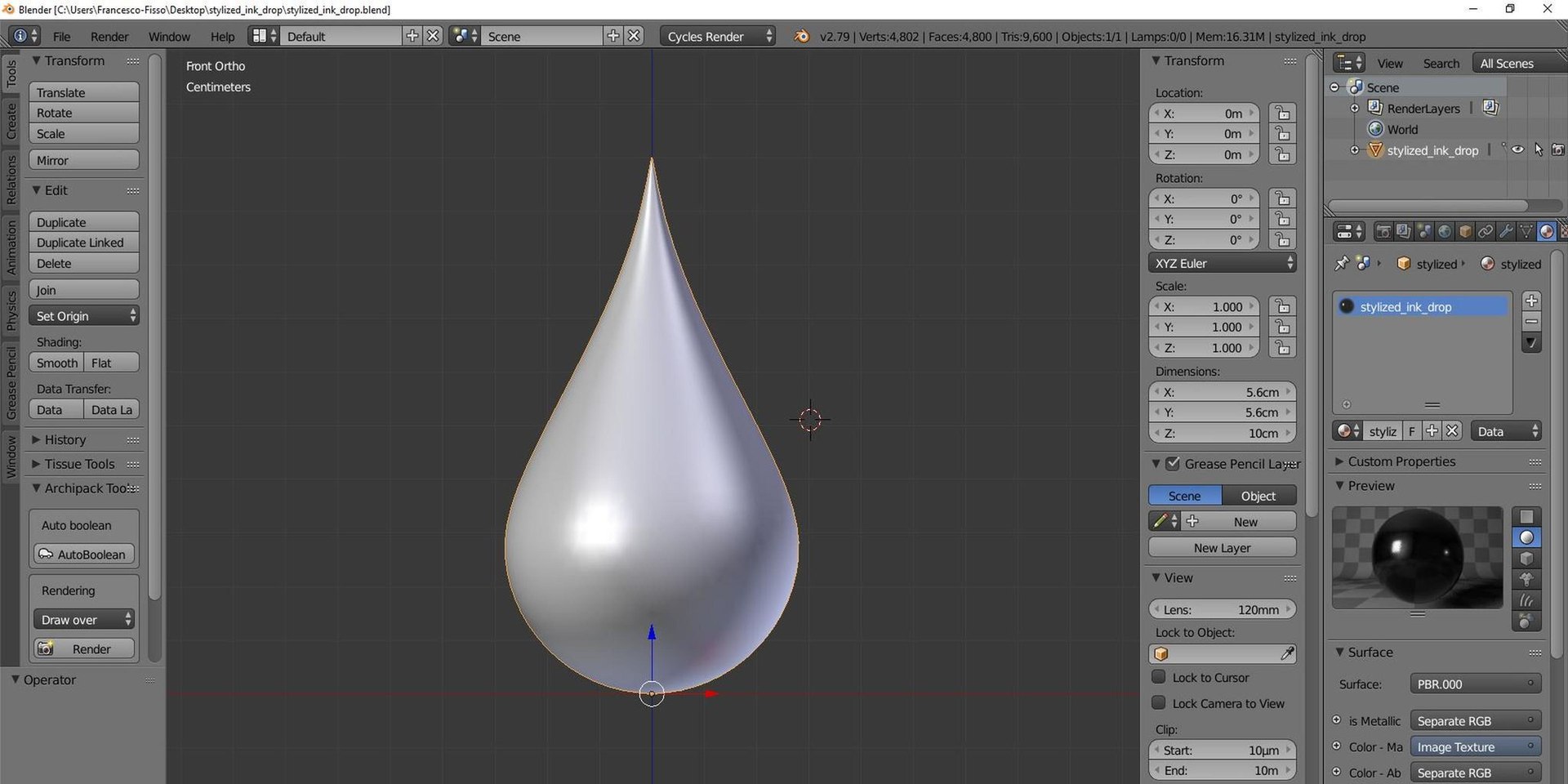 Stylized Ink Drop 3D Model - TurboSquid 1345222