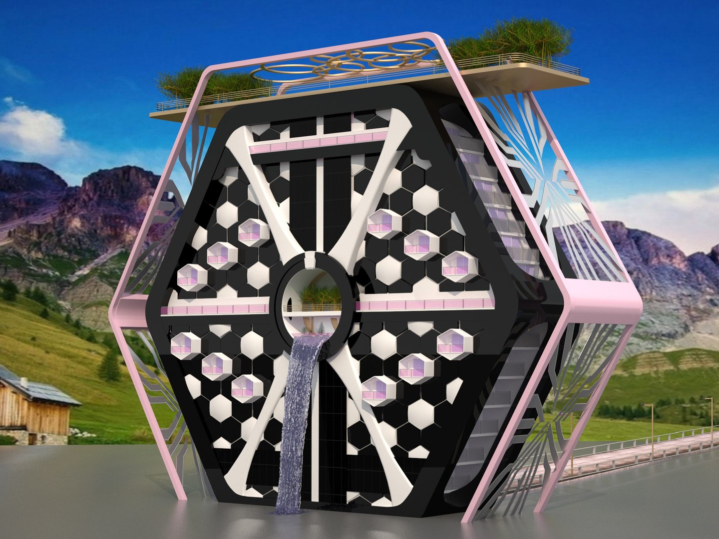 3D Model The Hexagonal Exterior Design 3D Model - TurboSquid 1803953