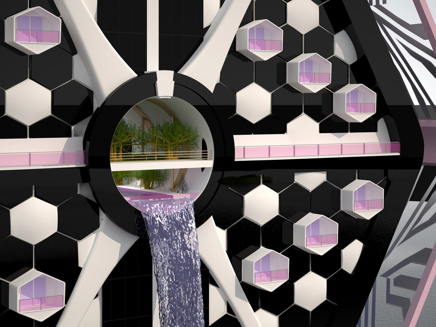 3D Model The Hexagonal Exterior Design 3D Model - TurboSquid 1803953