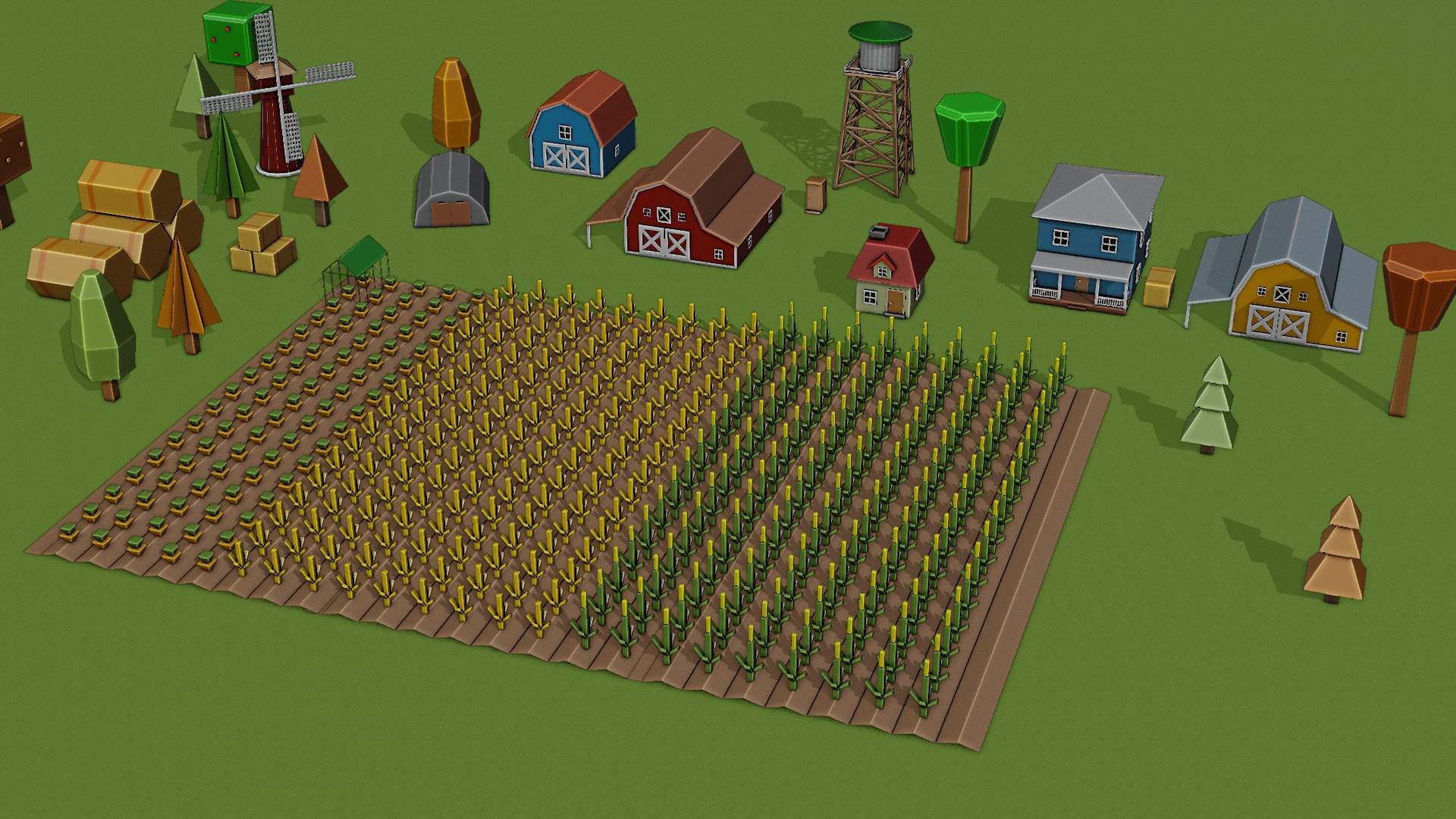 Cartoon Farm - Simple Assets Low-poly 3D model 3D - TurboSquid 2132940