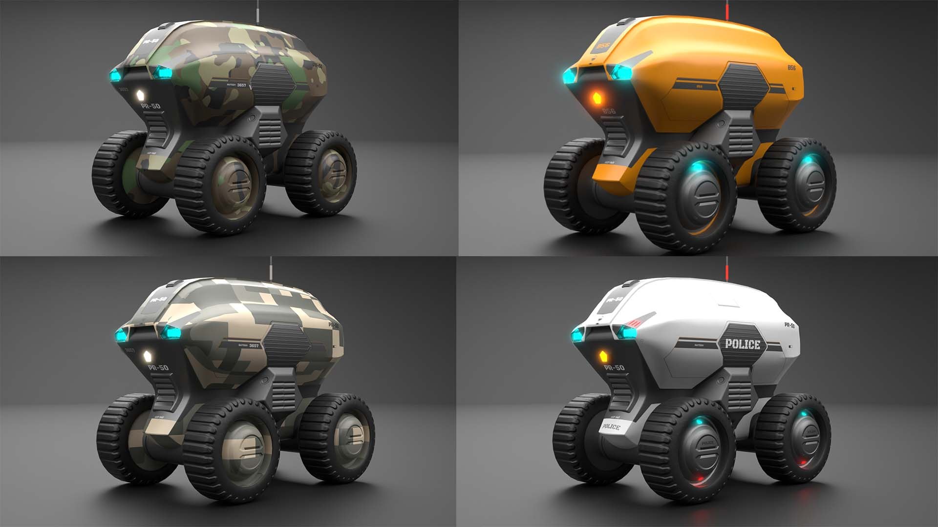 Sci-Fi Droid Unmanned Vehicle Collection 3D Model - TurboSquid 2075567