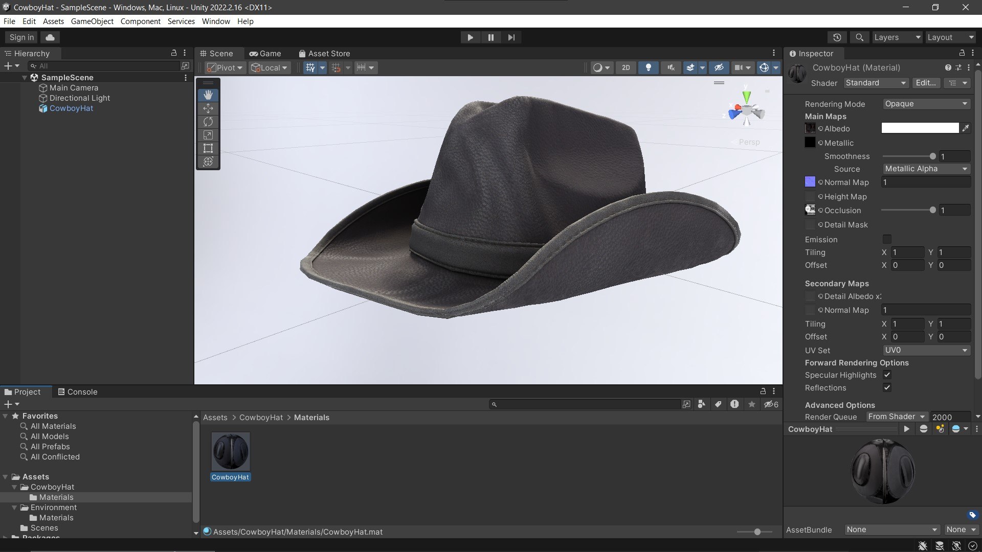 3D Leather Cowboy Hat - Game Asset model - TurboSquid 2086152