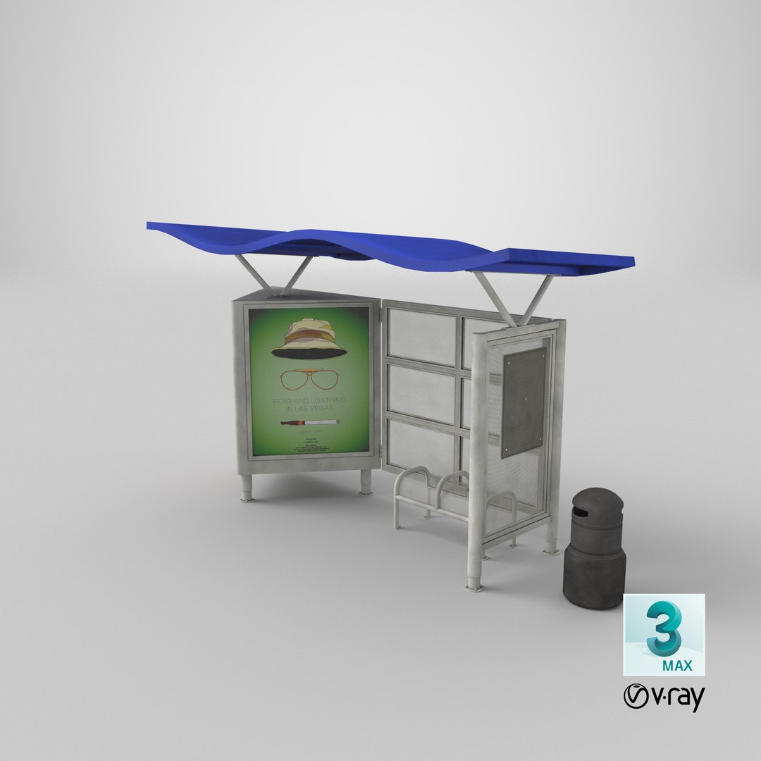 3D Model Bus Stop In Vegas - TurboSquid 1808086
