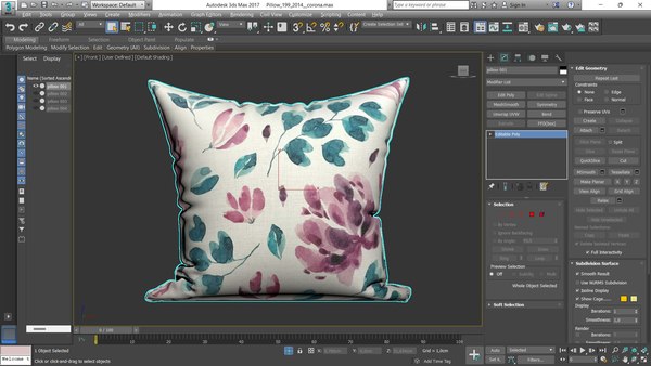 3D model Decorative Pillows Set 199 - TurboSquid 1940193
