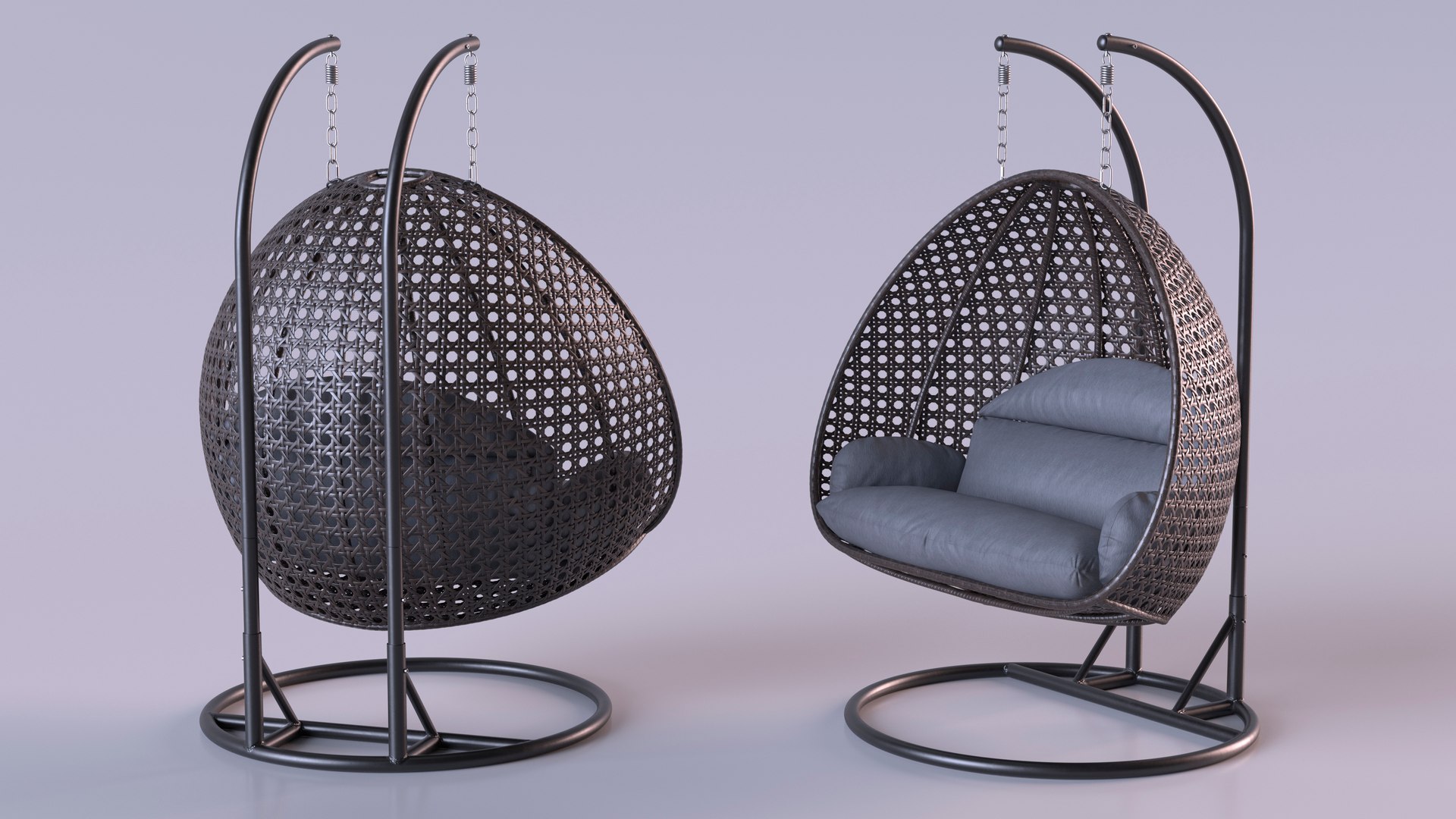 Outdoor Egg Chair Black 3D - TurboSquid 2168179