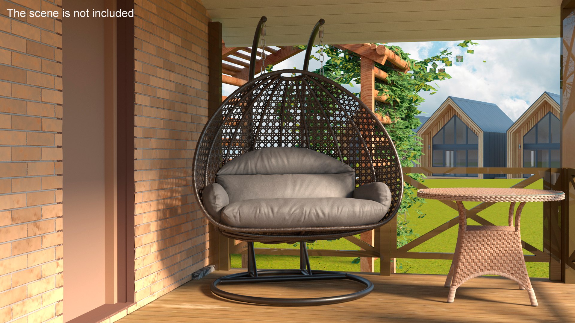 Outdoor Egg Chair Black 3D - TurboSquid 2168179