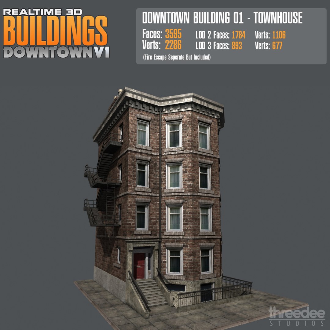 3d Model Building Realtime - Downtown
