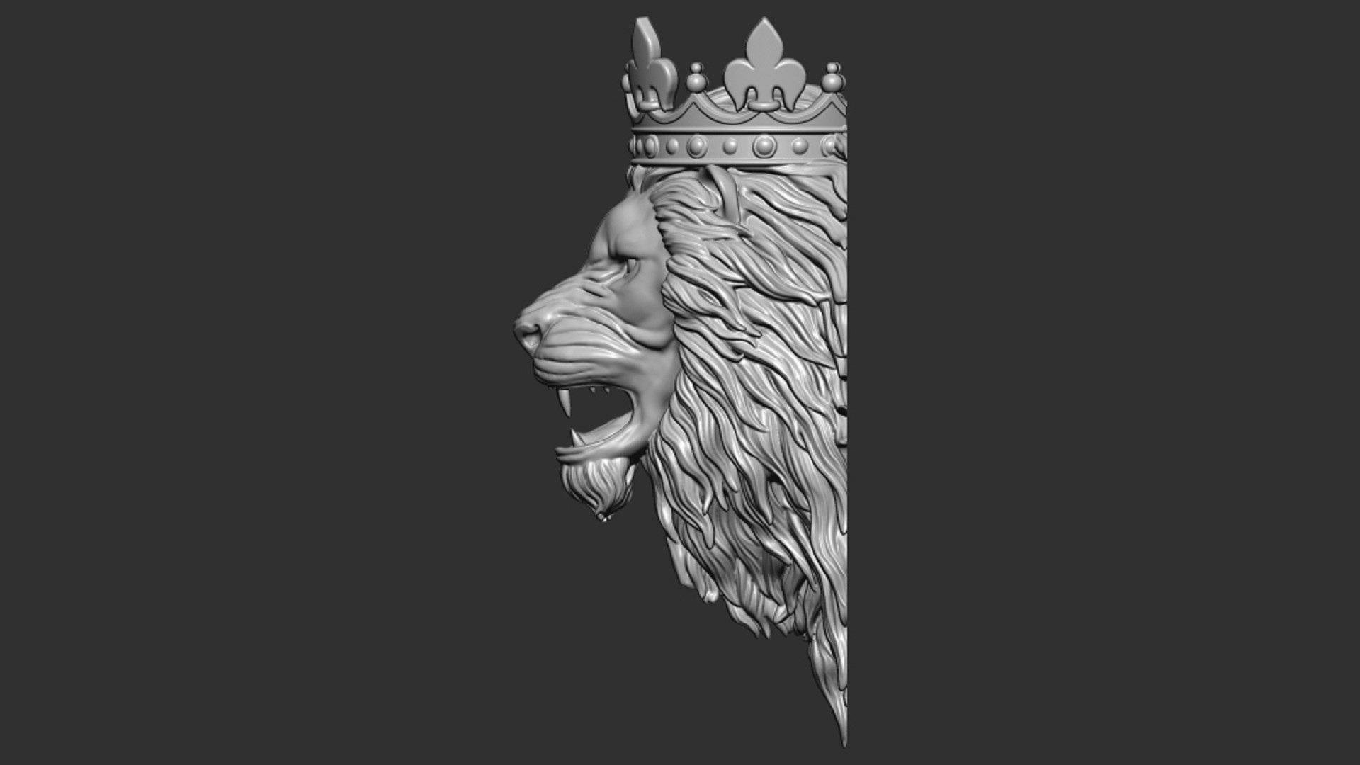 3D Angry Lion Crown Pendant - TurboSquid 1964009