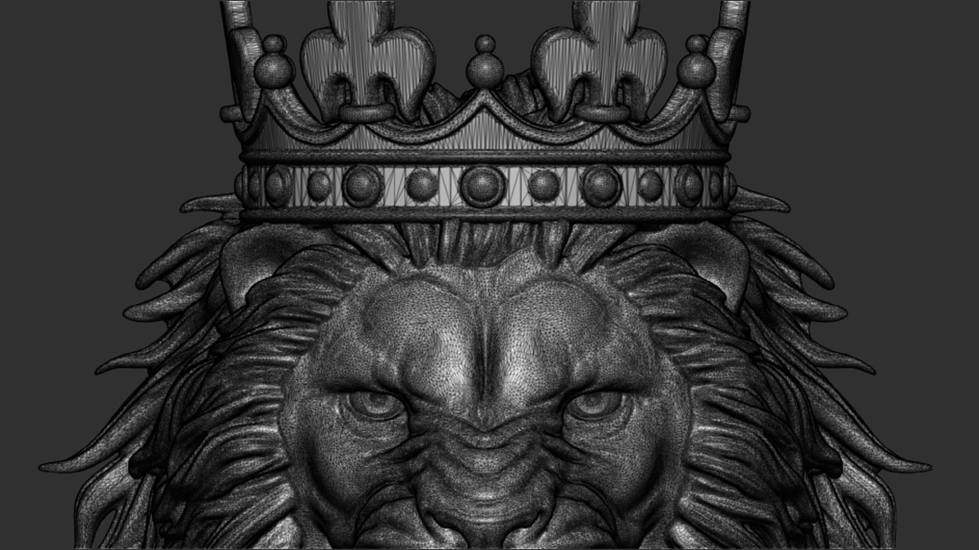 3D Angry Lion Crown Pendant - TurboSquid 1964009
