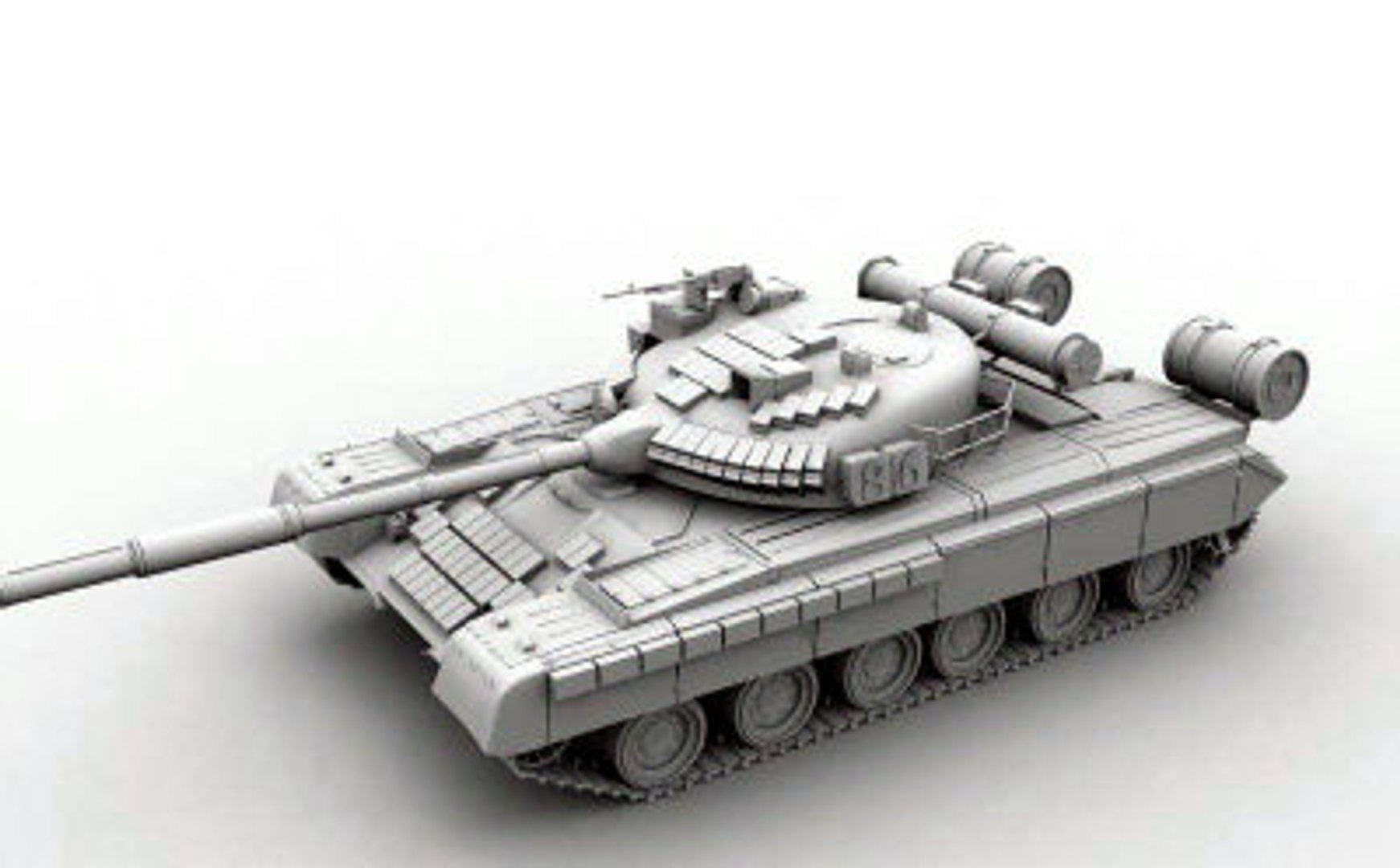 Soviet T-80bv Tank Gun 3d Model