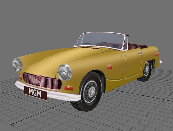 3d mg midget classic car model