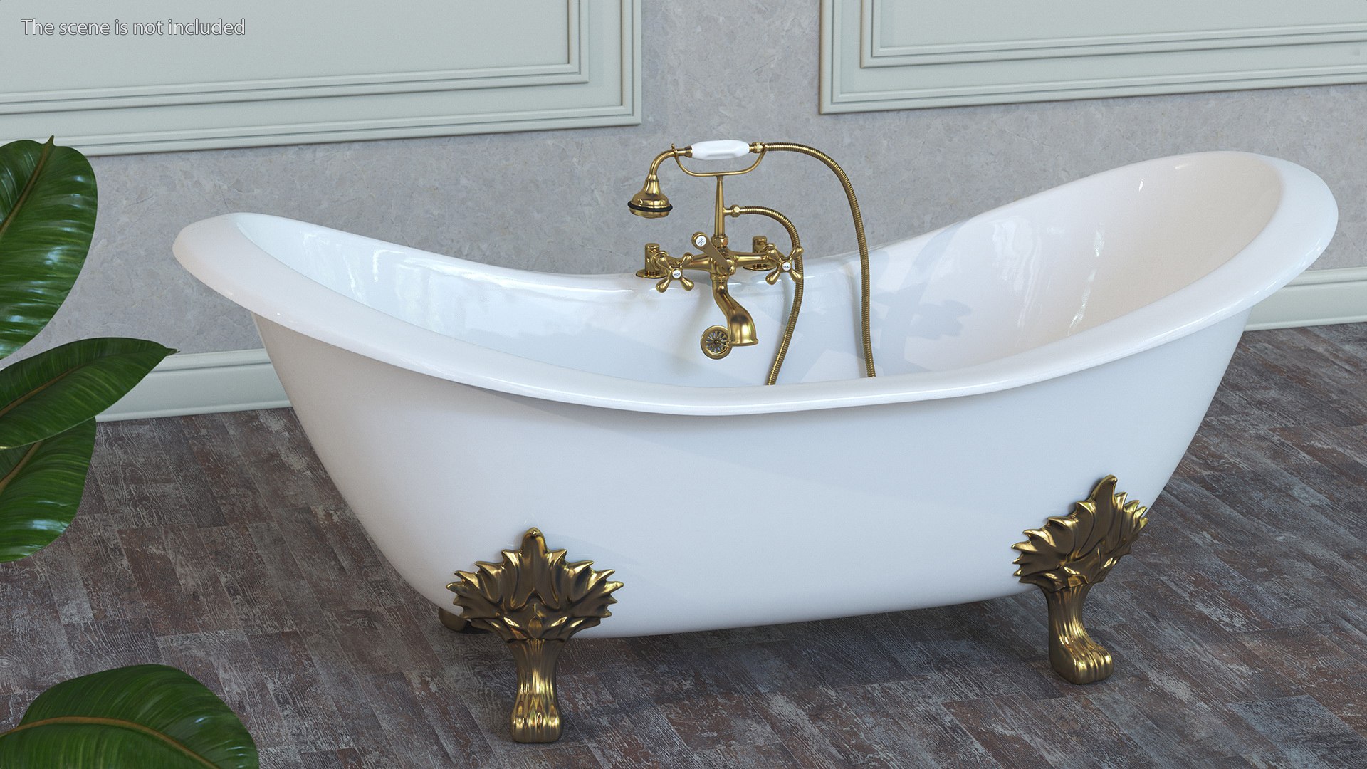 Double Slipper Clawfoot Bath Bronze 3D - TurboSquid 2100730