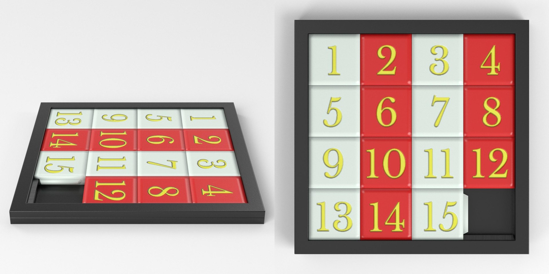 3D Game Of Fifteen 15 Puzzle - TurboSquid 2216623