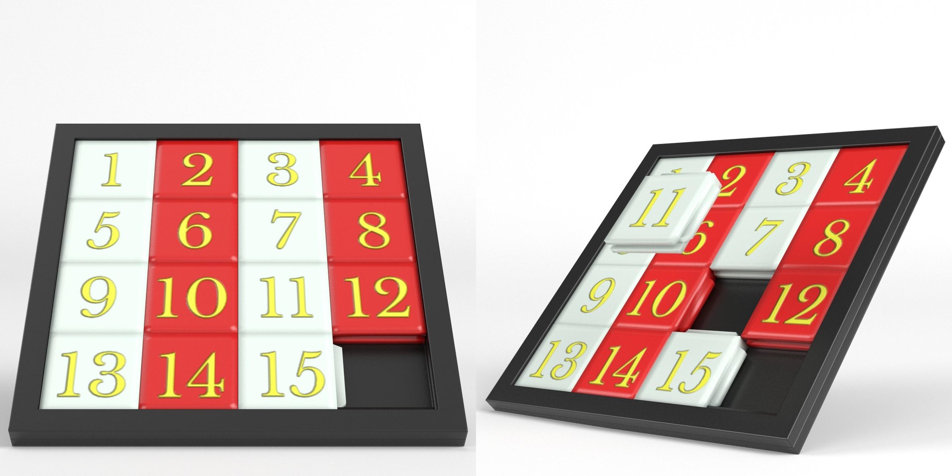 3D Game Of Fifteen 15 Puzzle - TurboSquid 2216623