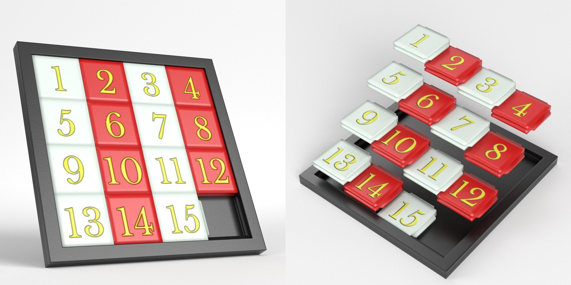 3D Game Of Fifteen 15 Puzzle - TurboSquid 2216623