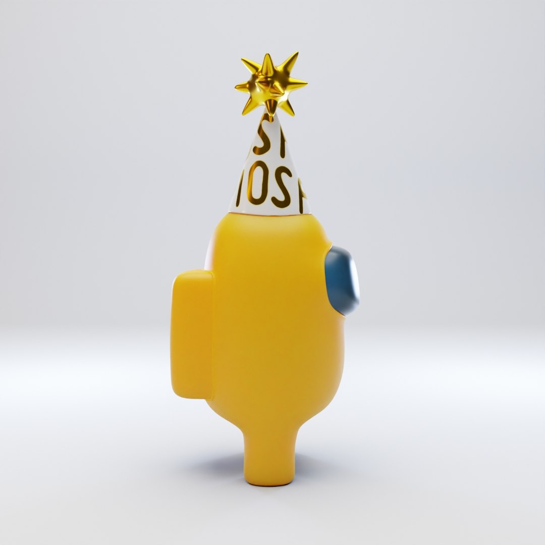 Yellow Party Hat 3D Model - TurboSquid 1648491