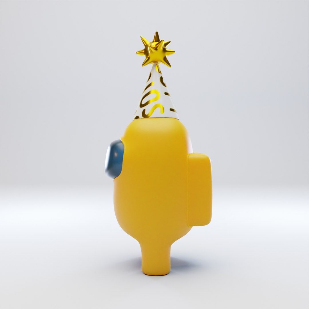 Yellow Party Hat 3D Model - TurboSquid 1648491