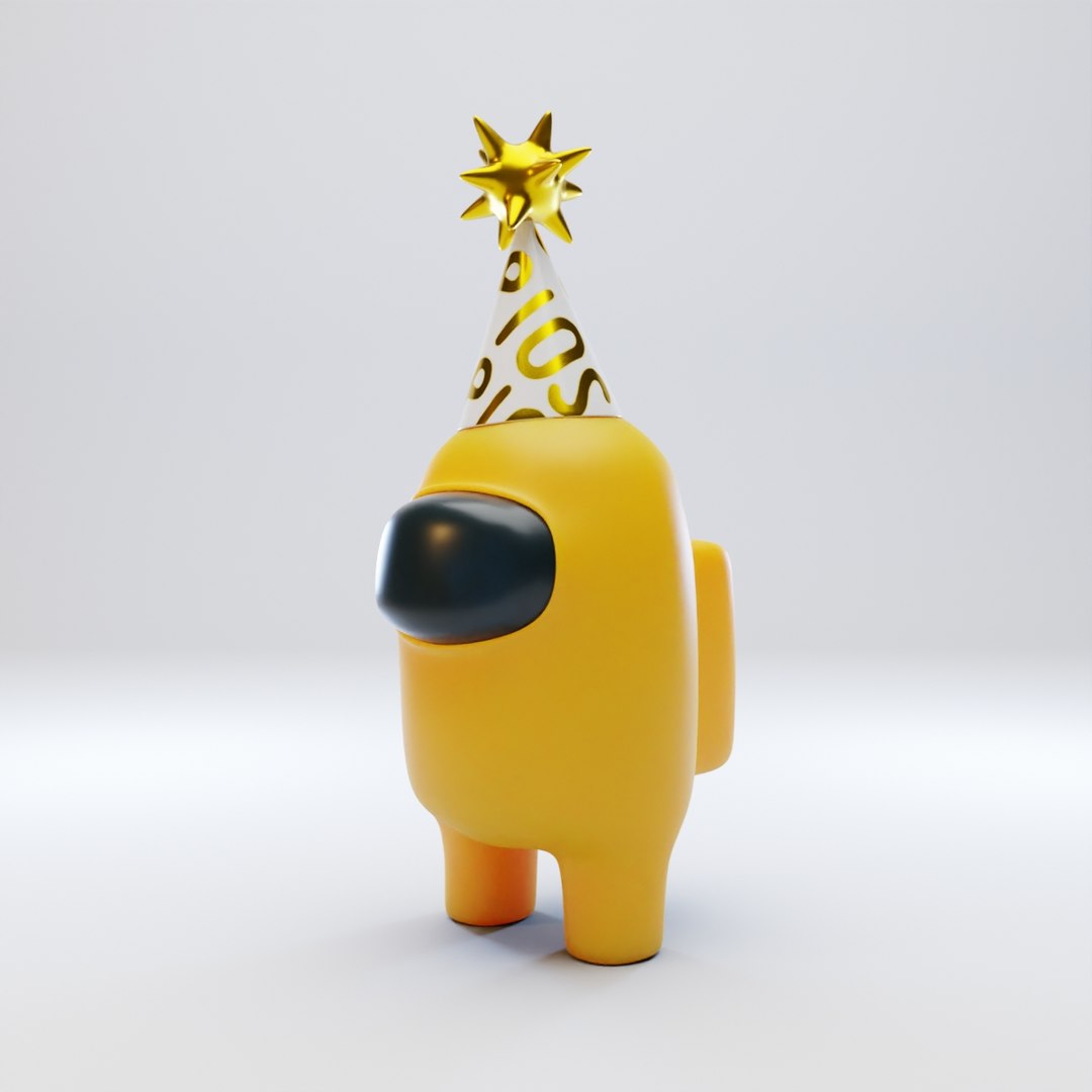 Yellow Party Hat 3D Model - TurboSquid 1648491