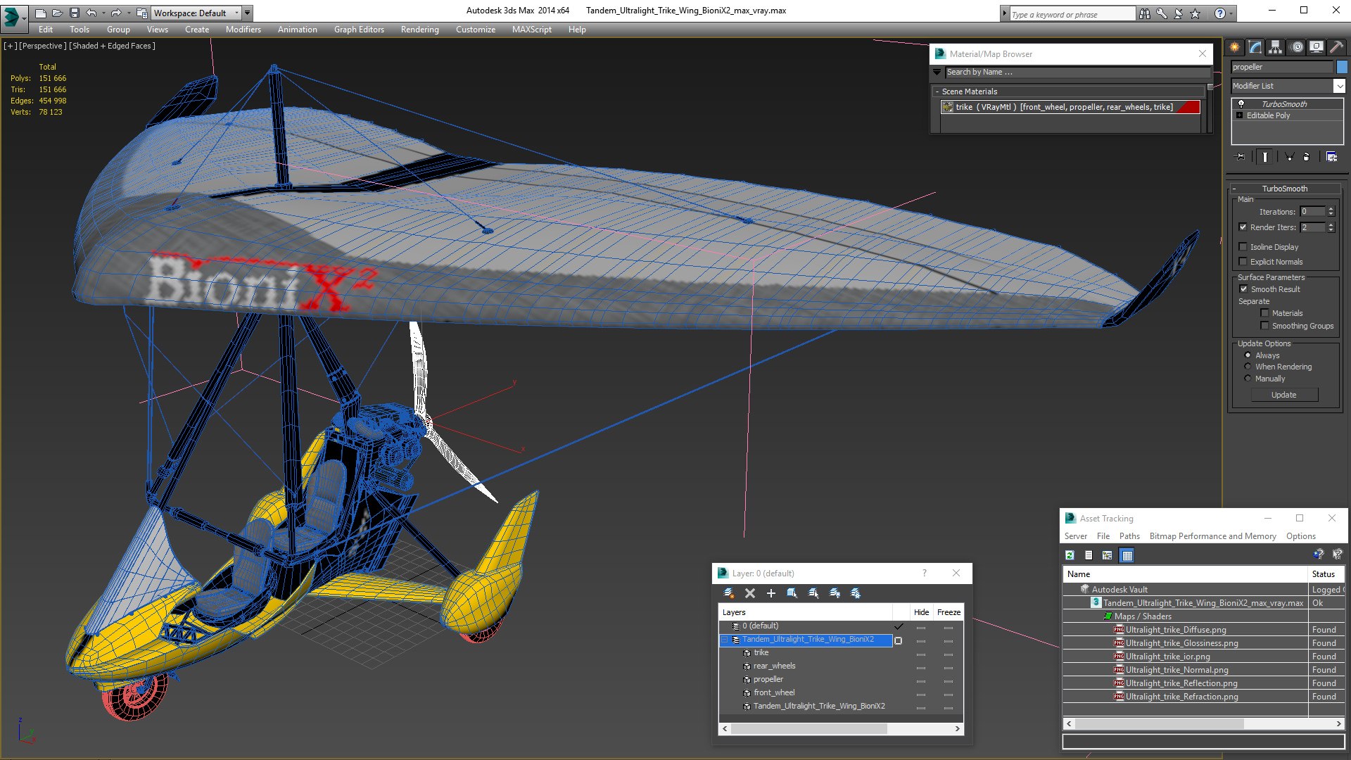 Tandem Ultralight Trike Wing 3D Model - TurboSquid 1565385