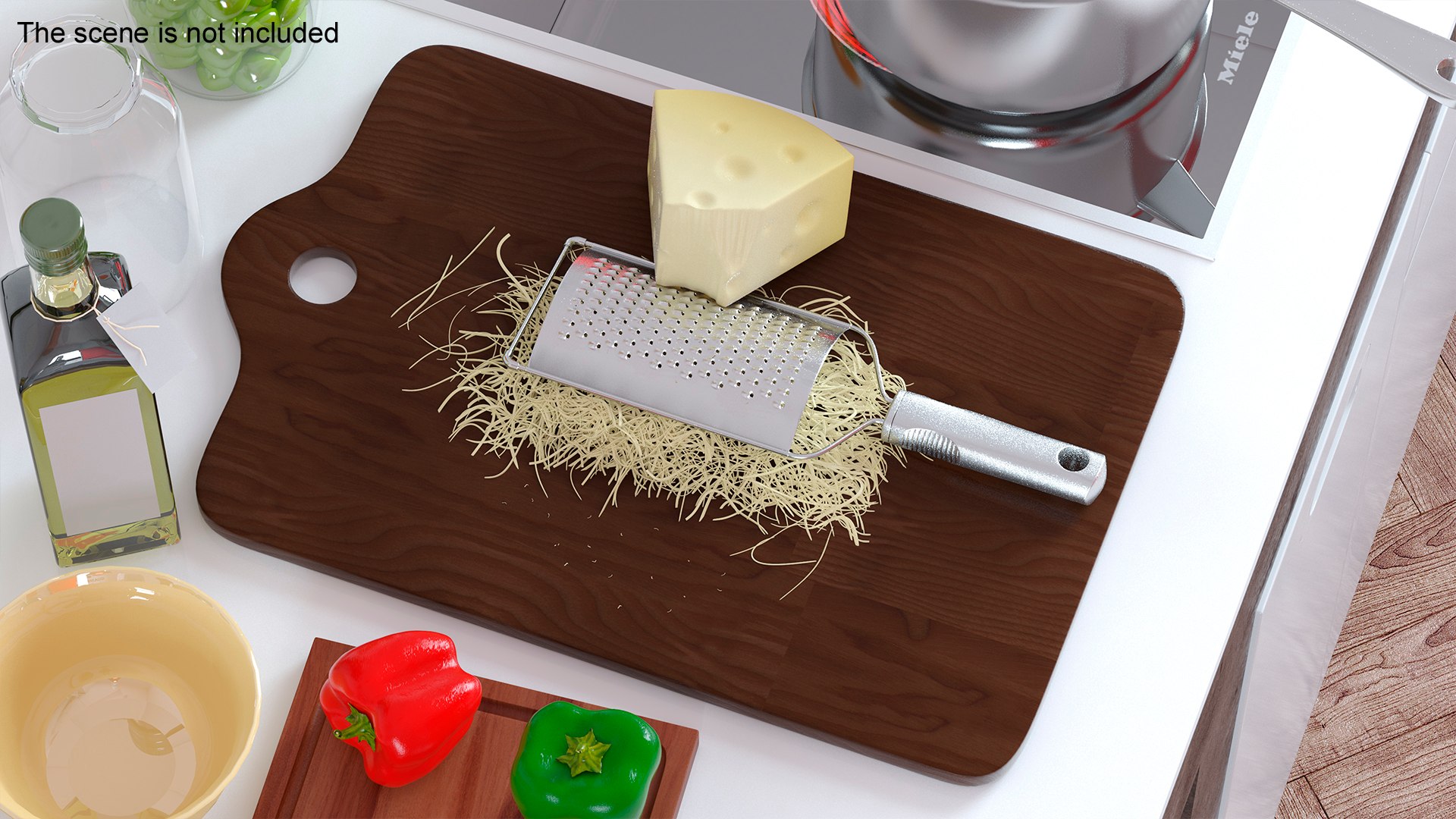 Grated Cheese With Grater 3D Model - TurboSquid 2161830