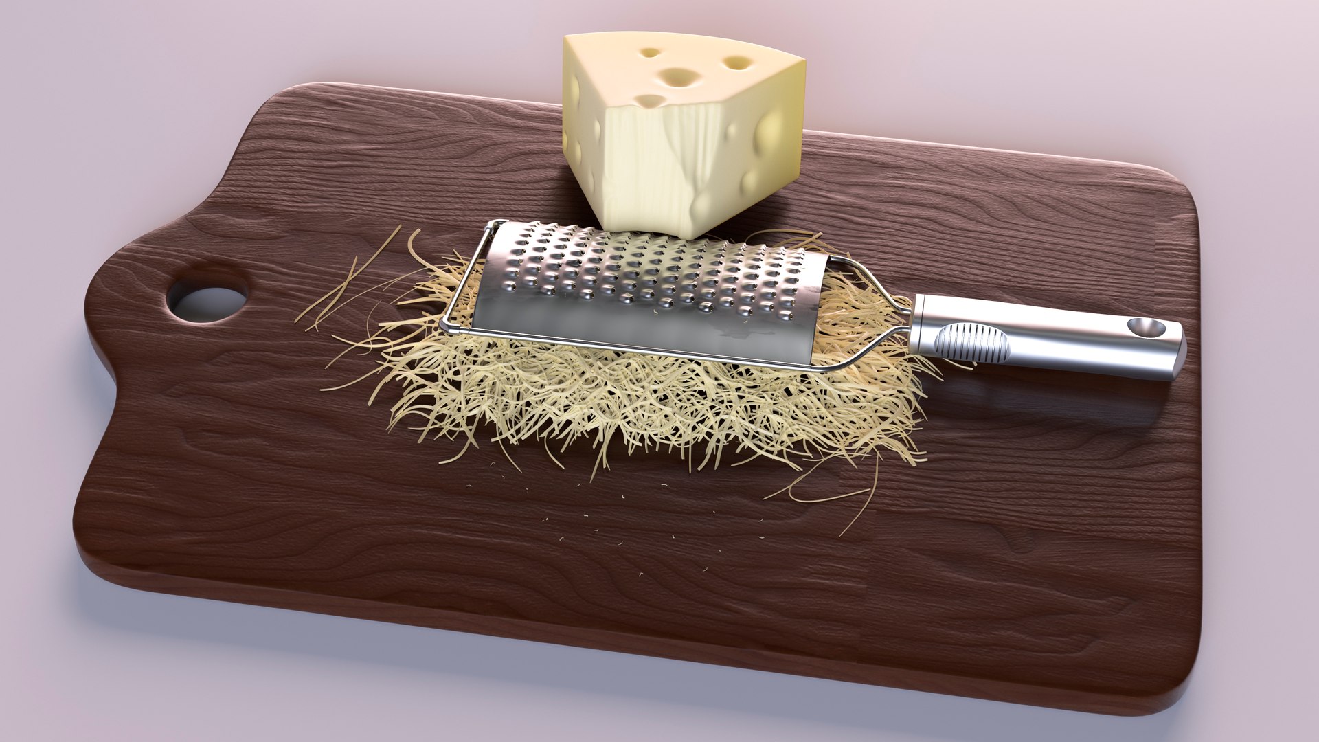 Grated Cheese With Grater 3D Model - TurboSquid 2161830