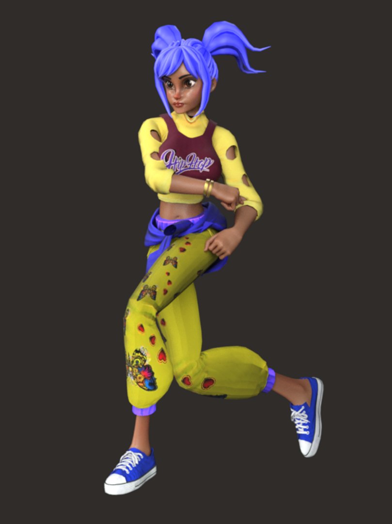 3D Cartoon 3D Rigged Dancer Girl-Liyla Character Model Model ...
