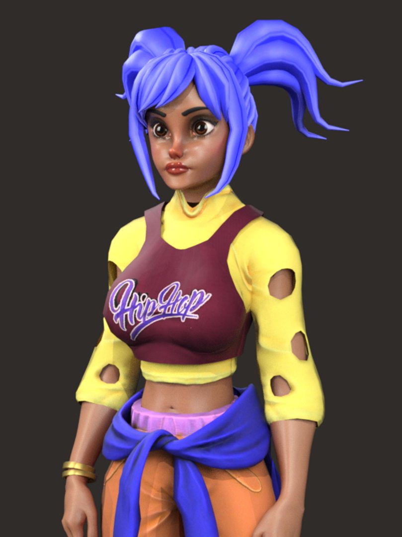 3D Cartoon 3D Rigged Dancer Girl-Liyla Character Model Model ...