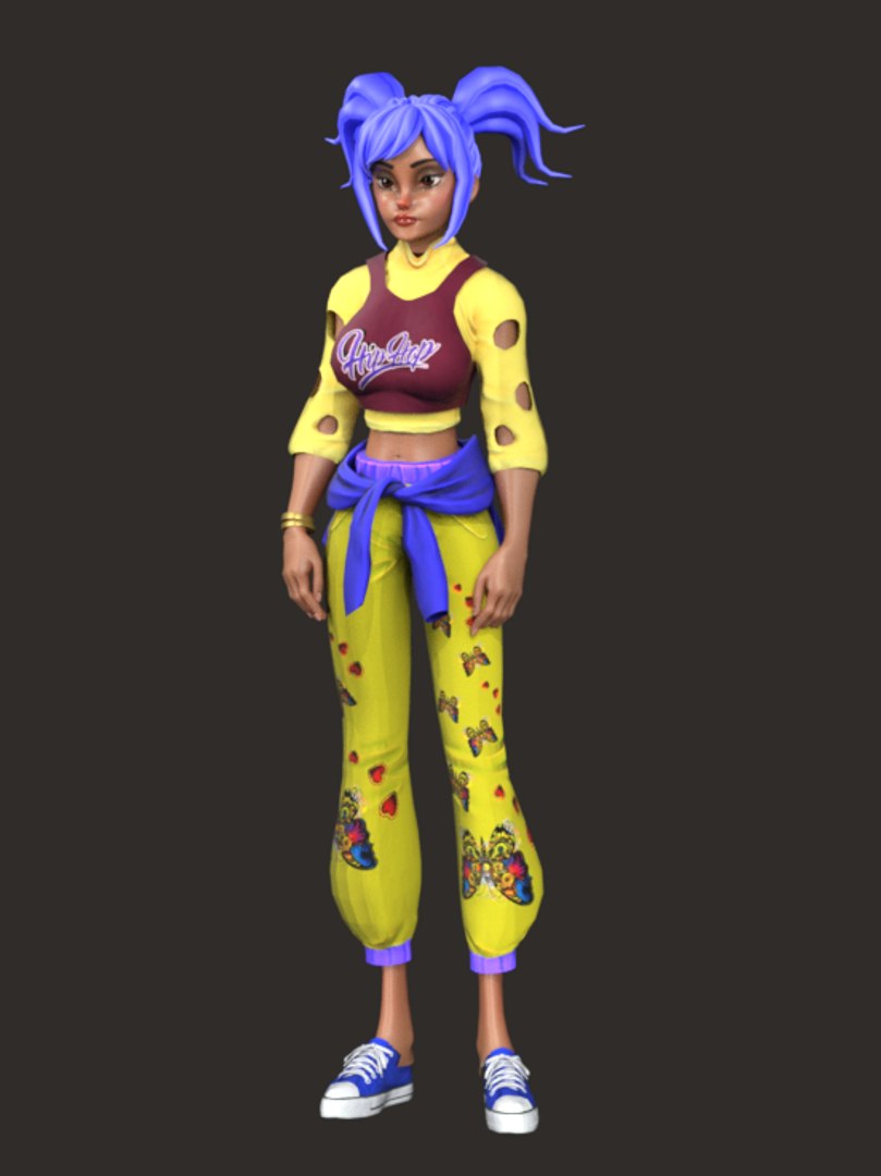3D Cartoon 3D Rigged Dancer Girl-Liyla Character Model Model ...