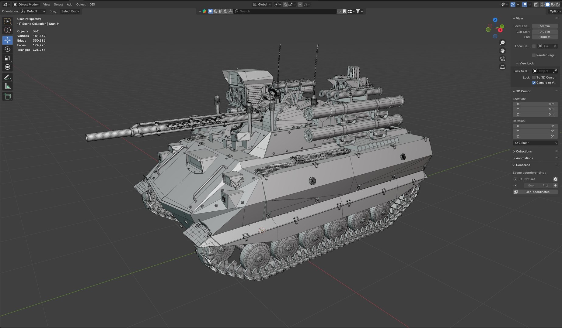 3D Uran 9 Unmanned Combat Ground Vehicle Model - TurboSquid 2342315