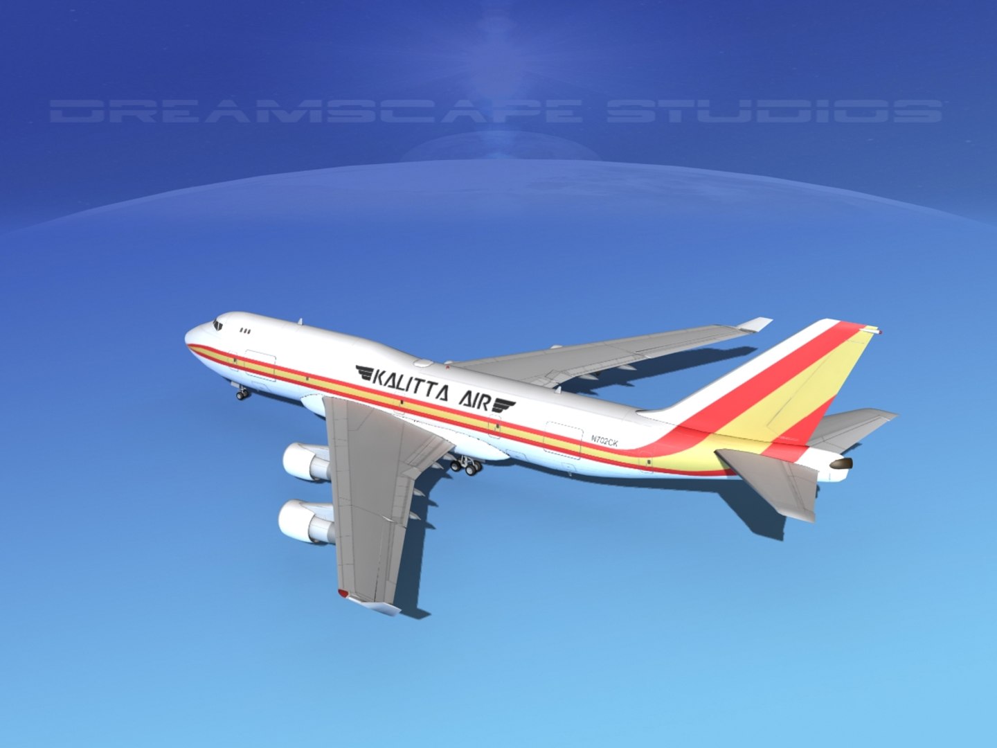 3d Airline Boeing 747-400 747 Aircraft Model
