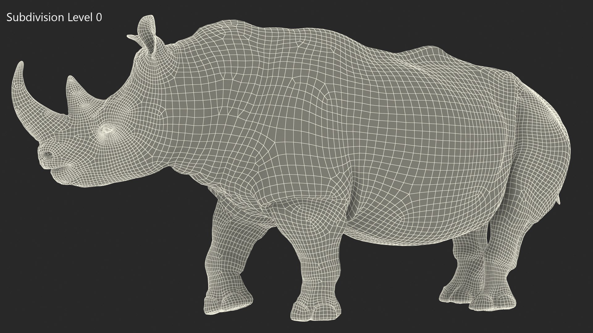 Rhino adult standing pose 3D model - TurboSquid 1674143