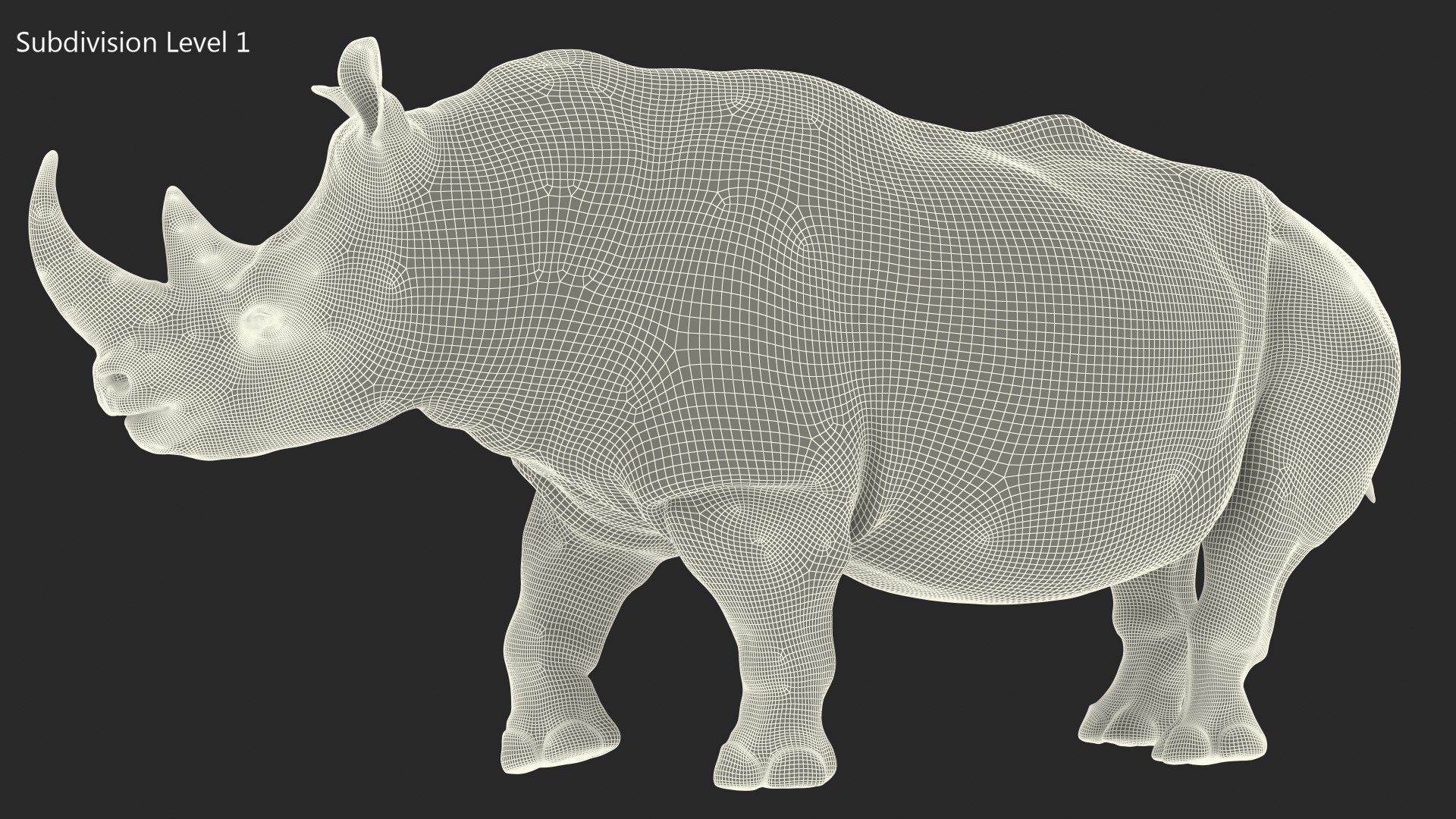 Rhino adult standing pose 3D model - TurboSquid 1674143