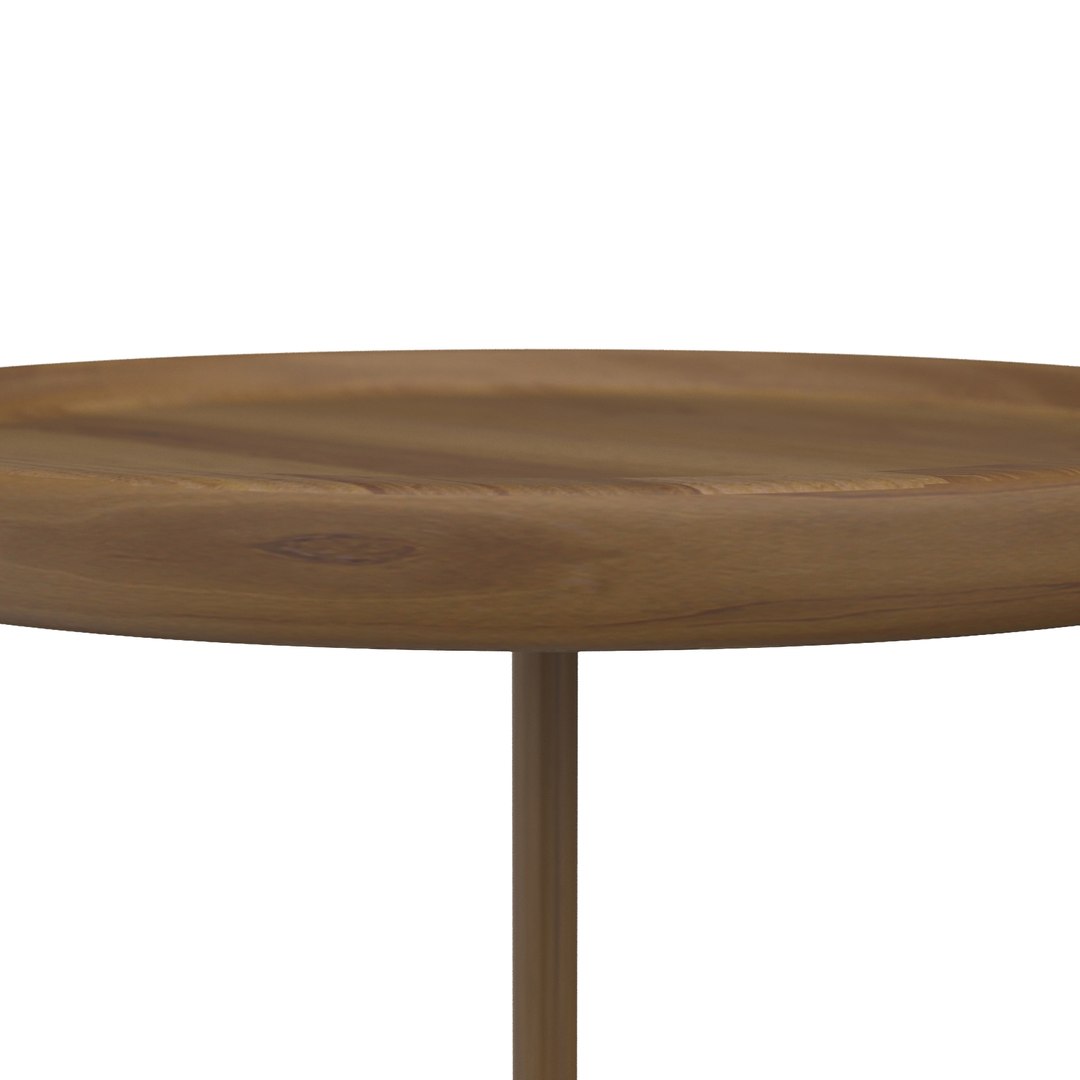 Roya KD Teak Side End Table Marble Base 3D Model - TurboSquid 2063294