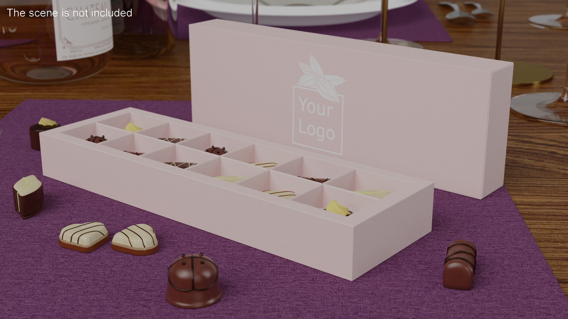 3D Handmade Chocolates Box Mockup Open Model - TurboSquid 2068850