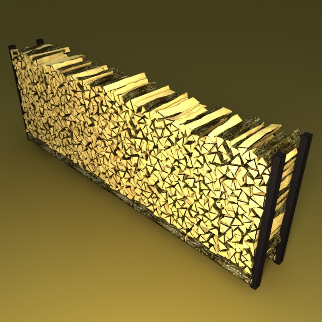 stack wood 3d model