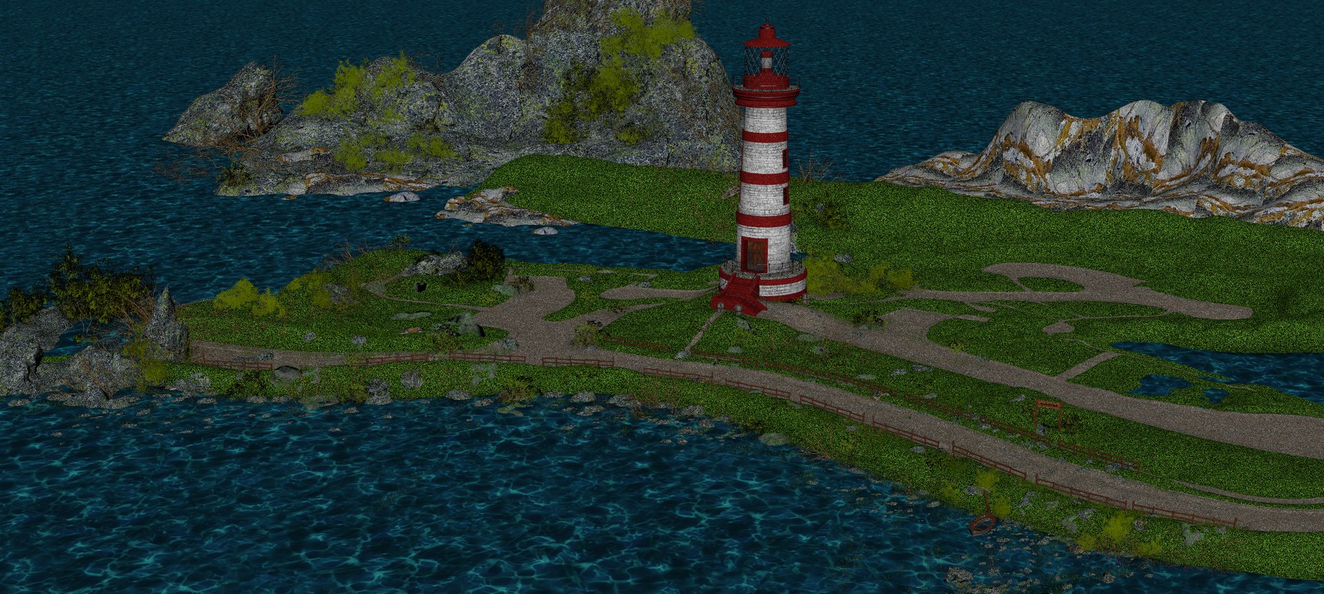 3D LightHouse Landscape - TurboSquid 1749353