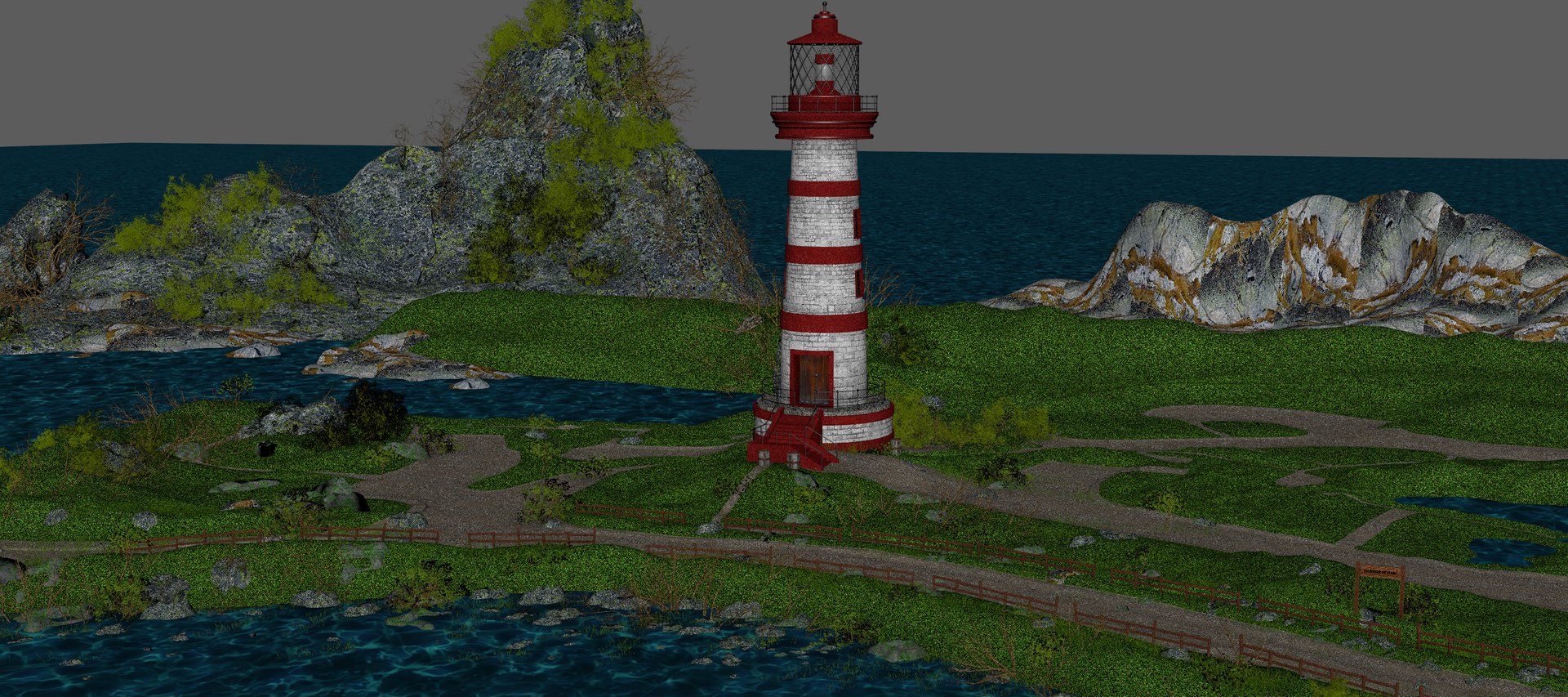 3D LightHouse Landscape - TurboSquid 1749353