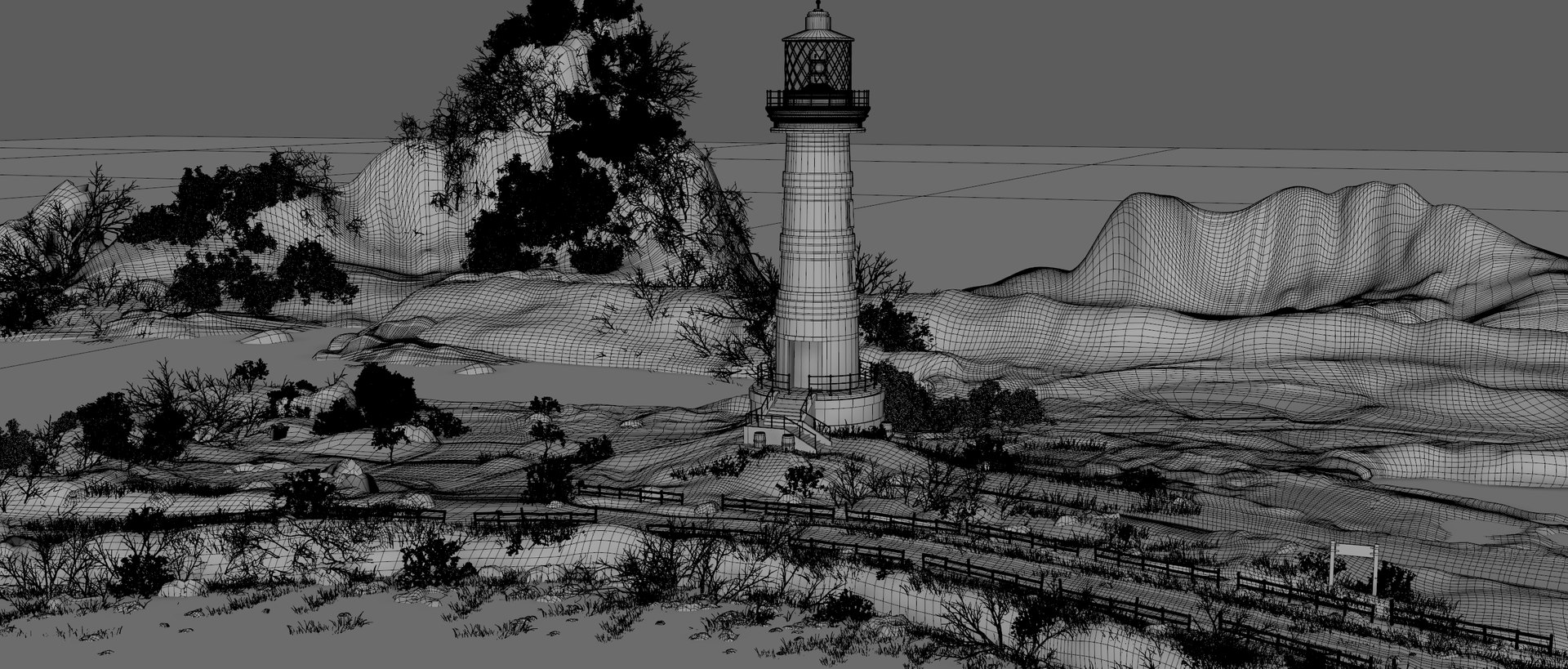 3D LightHouse Landscape - TurboSquid 1749353