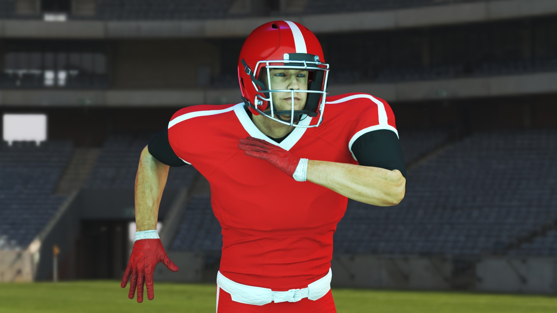 Red Uniform Football Player Rigged 3D Model - TurboSquid 2091613