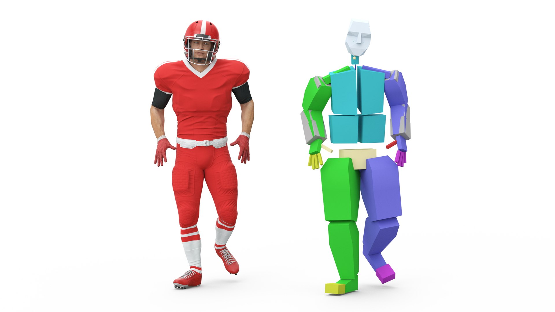 Red Uniform Football Player Rigged 3D Model - TurboSquid 2091613