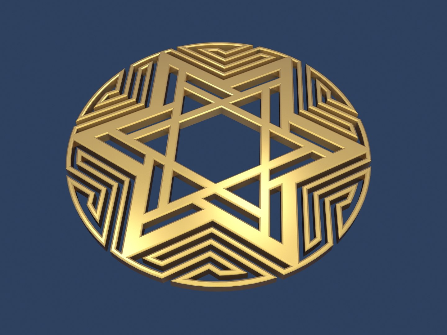 Star david medallion 3D - TurboSquid 1416380