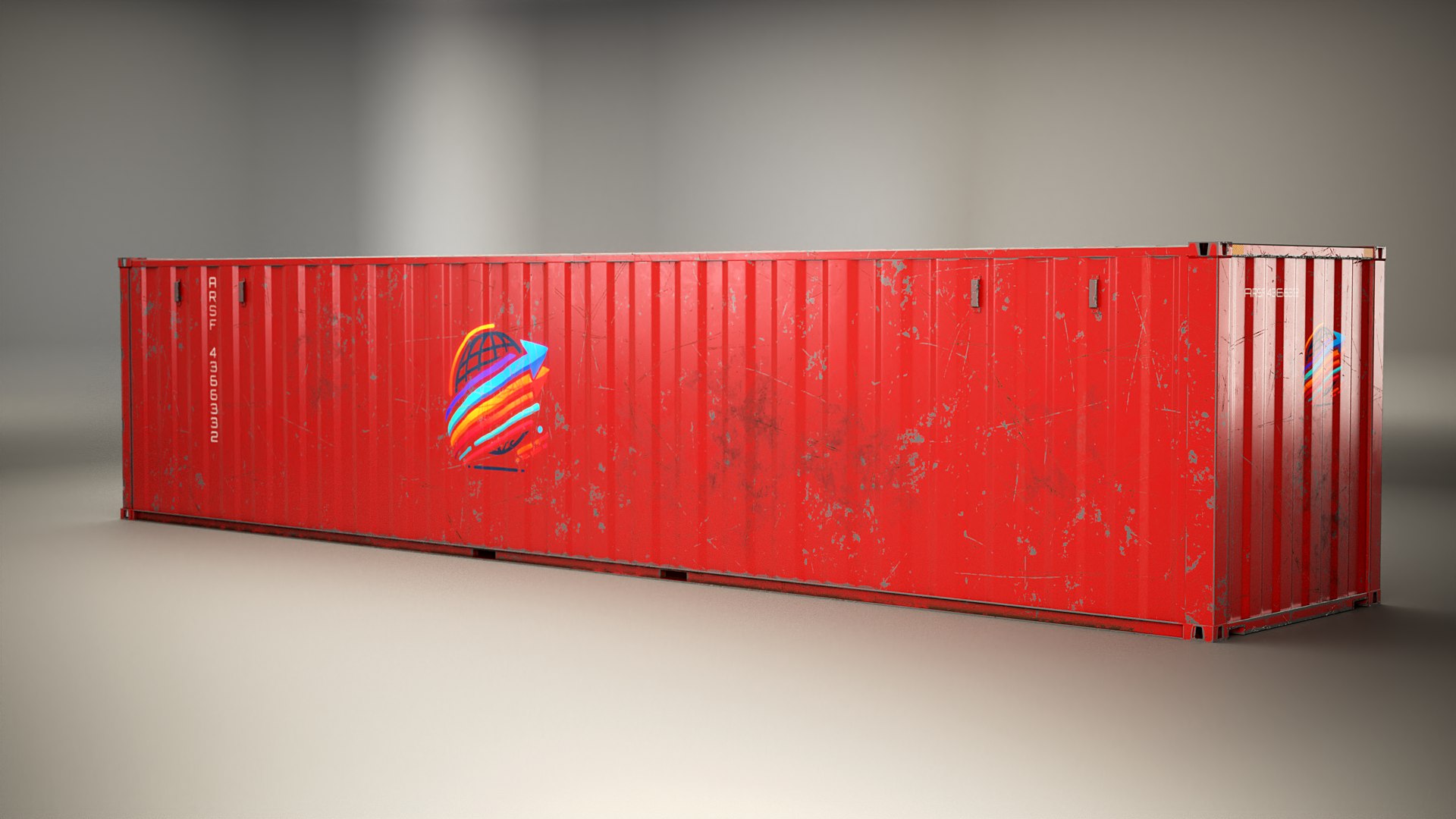 3D Intermodal Shipping Container 40-foot-long Old Model - TurboSquid ...