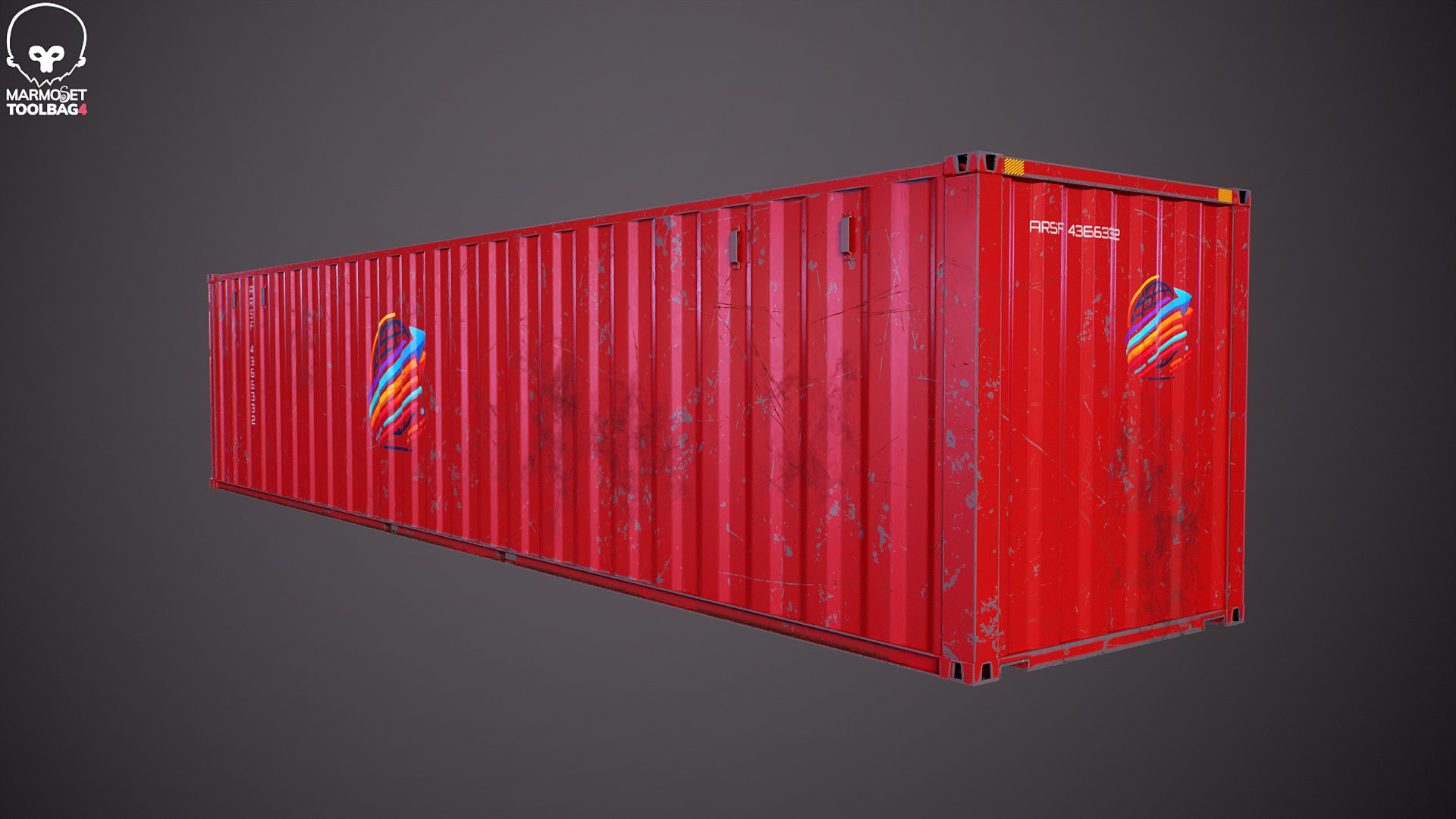 3D Intermodal Shipping Container 40-foot-long Old Model - TurboSquid ...