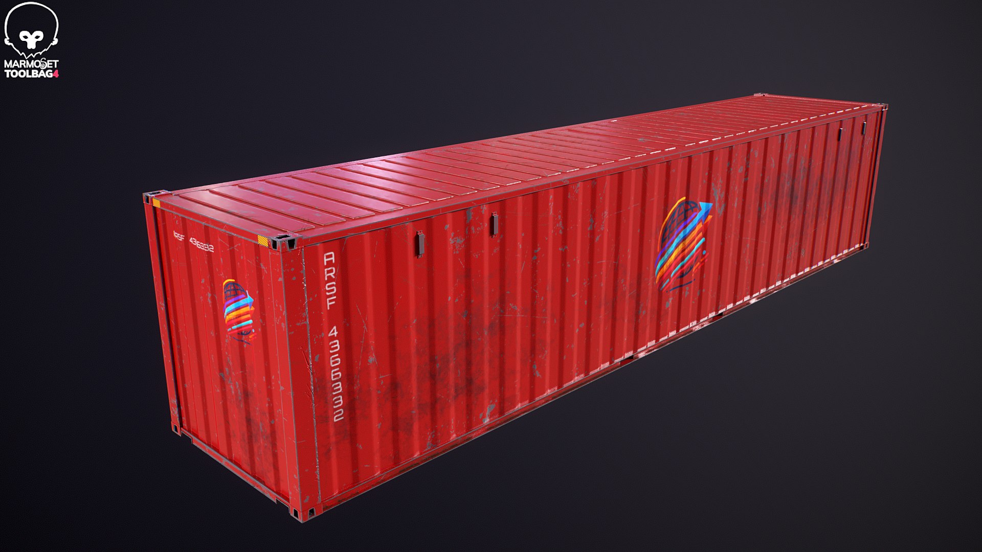 3D Intermodal Shipping Container 40-foot-long Old Model - TurboSquid ...