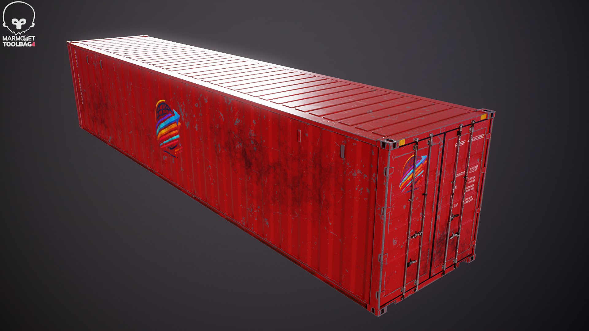 3D Intermodal Shipping Container 40-foot-long Old Model - TurboSquid ...