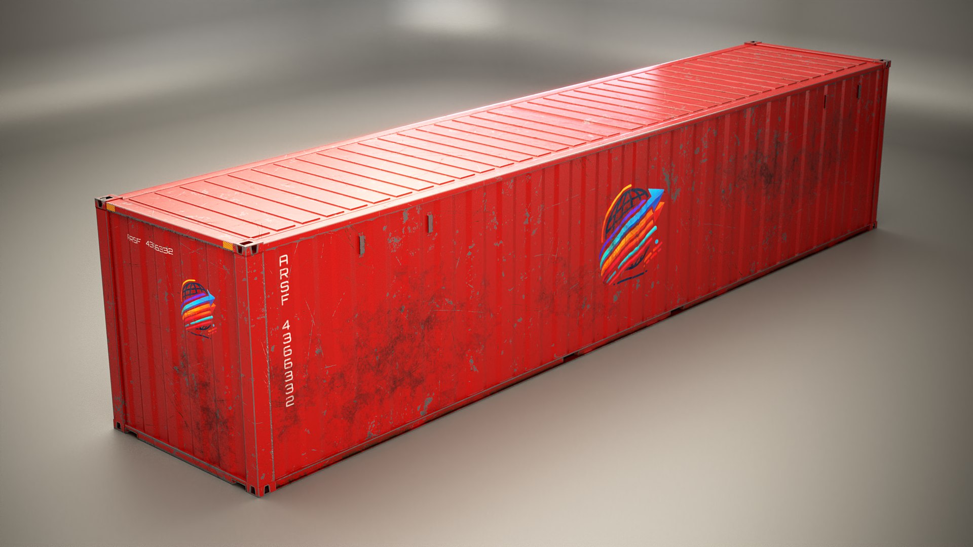 3D Intermodal Shipping Container 40-foot-long Old Model - TurboSquid ...