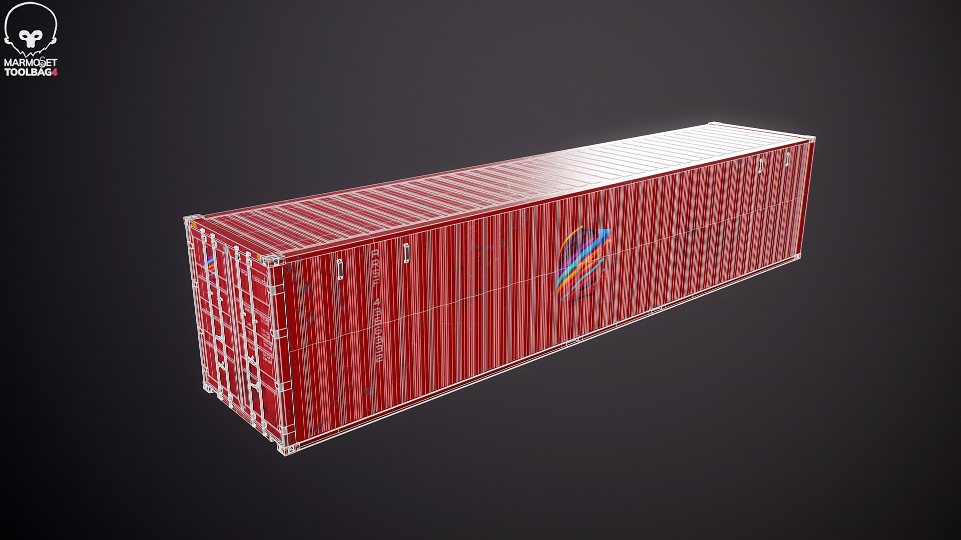 3D Intermodal Shipping Container 40-foot-long Old Model - TurboSquid ...